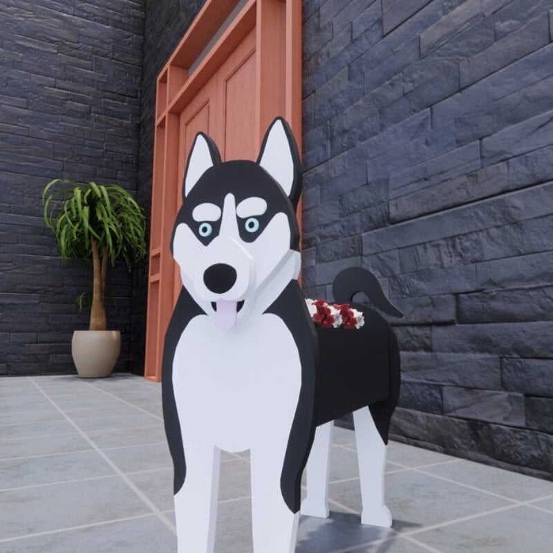 Siberian Husky Planter (24*21*10cm)